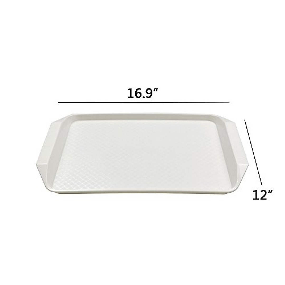 Lesbin White Plastic Fast Food Serving Trays, 16.9-Inch by 12-Inch, Set of 4
