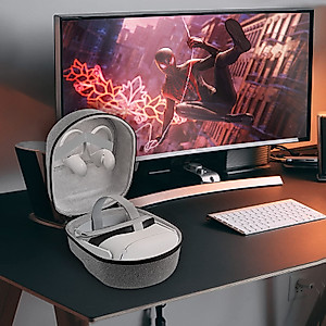 Linkidea Hard Travel Case Compatible with Meta Q 2, Q Pro, VR Oculus Q2 Portable Protective Cover Storage Carrying Bag VR Accessories (Grey)