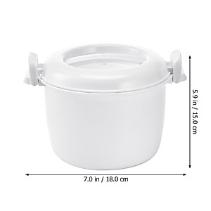 Microwave Rice Cooker Rice Steamer: Round Microwave Food Container Microwaveable Rice Pasta Cooker Microwave Rice Steamer for Rice Chicken Pasta