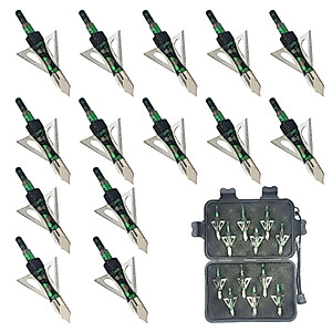 LeeMui ArcheryBroadhead Hunting Broadheads100Grains Screw-in Arrow Archery3BladesHuntingHeadsArrowTips Compatible withCrossbow andCompoundBowCamouflage Colors Hunting Arrows (Camouflage chase-12PK)