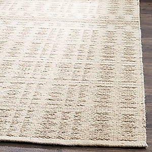 SAFAVIEH Kilim Collection Area Rug - 8' x 10', Ivory & Light Grey, Handmade Flat Weave Wool, Ideal for High Traffic Areas in Living Room, Bedroom (KLM350A)