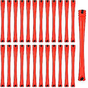 WILLBOND 60 Pcs Perm Rods Natural Long Short Hair Perm Rods with Elastic Rubber Band Non Slip Plastic Perming Cold Wave Kit for Women Hairdressing Styling Tool(0.2 Inch,Red)