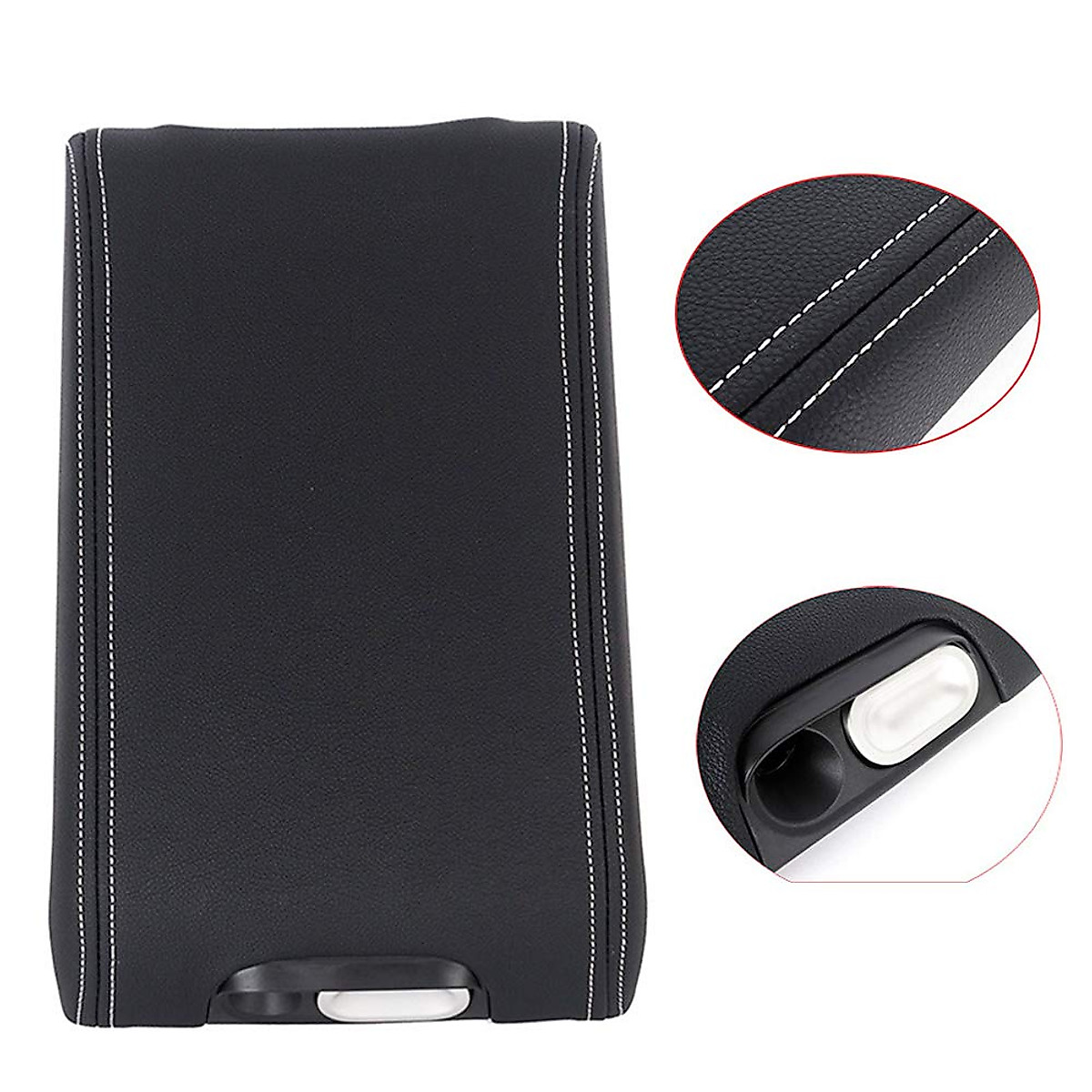 KARPAL Center Console Arm Rest Lid Cover Compatible With 2009-2014 Ford F-150 Black