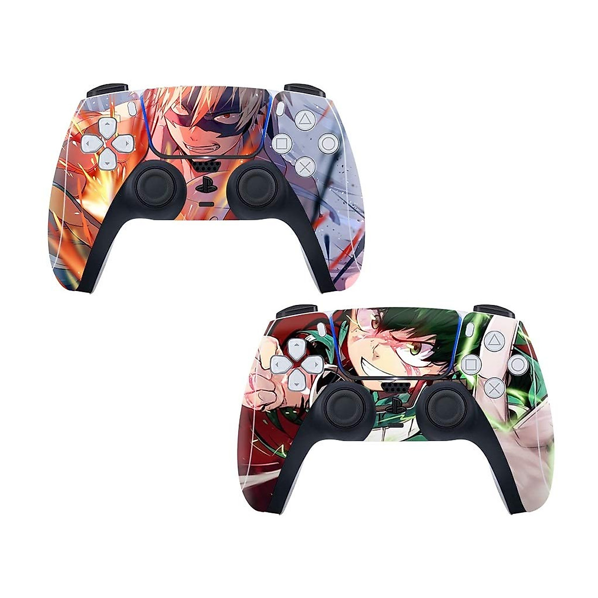EBTY-Dreams Inc. - Set of 2 Boku no Hero Academia Izuku Midoriya (Deku), Katsuki Bakugou Vinyl Skin Sticker Decal Protector For Playstation 5 (PS5) Controllers