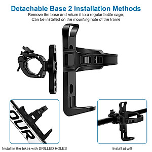 Accmor Bicycle Water Bottle Holder for Bike & Motorcycle, Adjustable Bike Water Bottle Cages with Strap, 360 Degree Rotatable Bottle Holders for Kids Bike Adult Bike,1 Pack