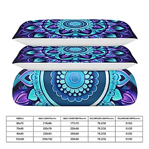 Hippie Duvet Cover Full Size - Super Soft Aesthetic Comforter Cover Set, 3PCS Breathable Microfiber Bedding Set with Zipper Closure