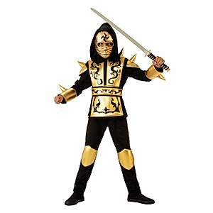 Rubies Child's Gold Ninja Costume, Medium