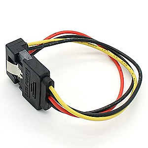 Tivid sata Power 90 Degree Adapter SATA 15pin Power Extension Cable,SATA 15 Pin Male to 90 Degrees Female Power Cable Adapter,0.5ft