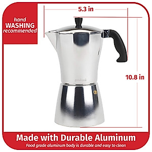 GoodCook Koffe 12-Cup Aluminum Stovetop Moka Pot Espresso Maker, Silver