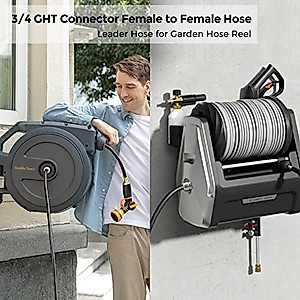 Giraffe Tools Leader Hose 10 ft, 5/8" Rubber Water Hose with Custom Length, Heavy Duty, No Kink, Flexible Garden Hose with Female to Female Fittings for Garden & Yard