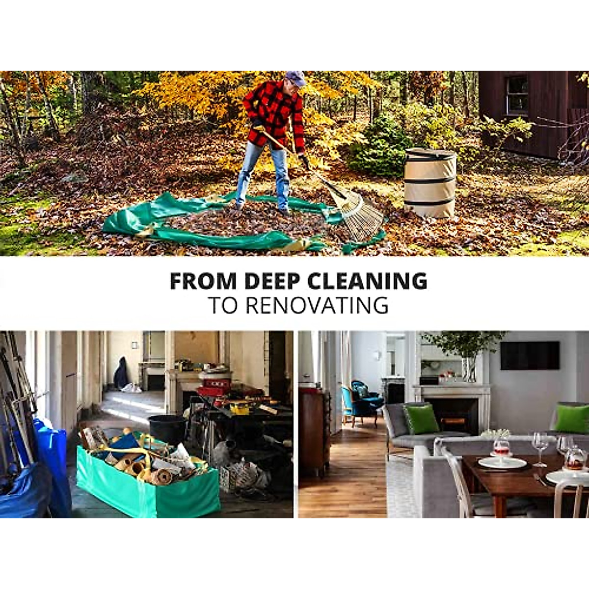 Skywin Dumpster Bag - Foldable and Reusable Construction Bags for Waste, Multiple Times Use During Renovations Tear Resistant and Can Hold Up to 3,500 lbs,pack of (1)