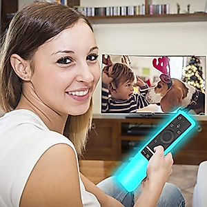 Case Compatible with Samsung Smart TV Remote Glow in The Dark Controller BN59 Series, Light Weight Silicone Cover Protector Shockproof Anti-Slip Remote Skin Sleeve - Sky Glow