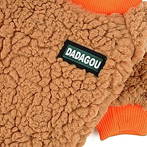 Ranphy Pet Sherpa Fleece Sweaters Fall Winter Soft Cute Small Dogs Boys Girls Puppy Clothes Jumpers Sweatshirt Warm Windproof Cold Weather,Brown,M