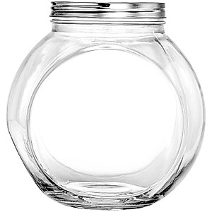 Nicunom 1-Gallon Penny Candy Glass Jar with Lid, Large Clear Canister Container Jar, Snacks Cookie Jar for Kitchen Counter, BPA-Free Wide Mouth Glass Jar for Storing and Canning Uses, Clear