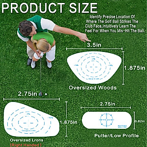 FINGER TEN Golf Club Impact Tape Labels 200/250/375/400/500 Stickers Oversized for Irons Driver Woods Professional Golf Ball Hitting Recorder Swing Trainer (Blue-375 Stickers (Woods+Irons+Putters))