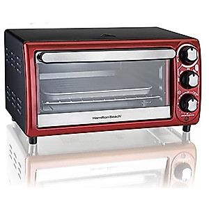 Hamilton Beach 4-Slice Toaster Oven, Red