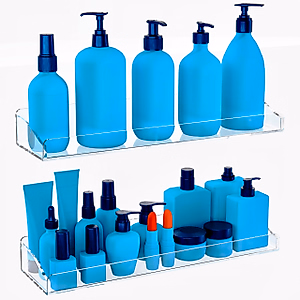 VIOOAL 15 Inch 2 Pack Clear Acrylic Floating Wall Shelves