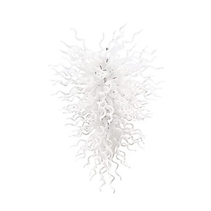 Alioth White Crystal Chandelier, Blown Glass Chandelier Light Fixture for Bedroom, Hallway, Bar, Kitchen, Bathroom 40" x 54"