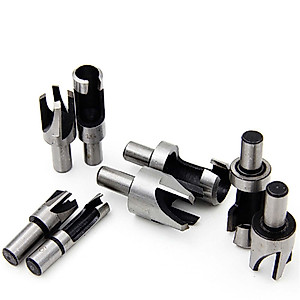 8pcs Wood Plug Cutter Cork Drill Straight And Tapered Taper 5/8" 1/2" 3/8" 1/4" Woodworking Cutting Tool
