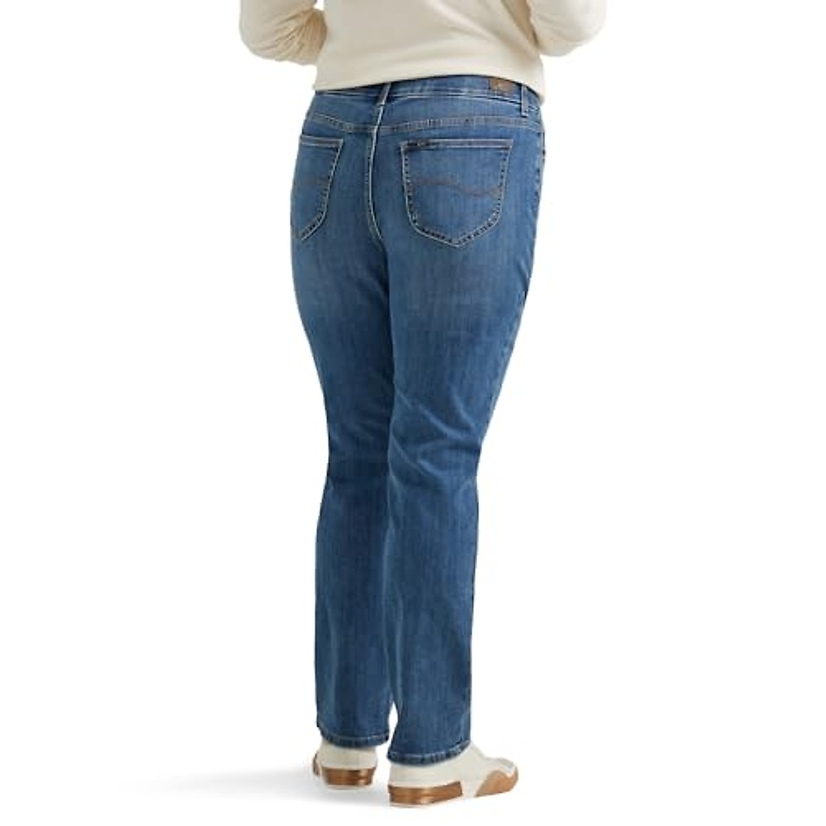Lee Women's Plus Size Ultra Lux Comfort with Flex Motion Straight Leg Jean Juniper 16W Medium