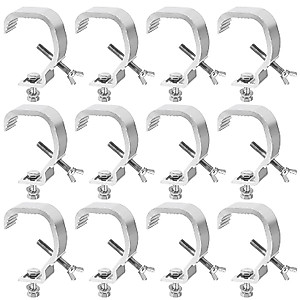 MUKLEI 12 Pack Truss Clamp, Stage Light Clamp, Stage Light Clamp Hook for Dj Lighting Spot Lights Par Lights, Fits for 2-2.16 Inch Od Pipe, 132 Lbs Capacity
