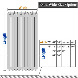 Barossa Design Large Fabric Shower Curtain with Sheer Window 96 x 78 inch, Waffle Weave, Hotel Grade, 230 GSM Heavyweight, Water Repellent, Machine Washable, White, 96x78