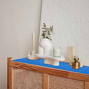 RAY STAR 12*48 inch Wire Shelf Liner for Kitchen Cabinets, Non-Adhesive Refrigerator Liners Washable, Vinyl Drawer Liner Non-Slip Bathroom Cabinet Liner Blue