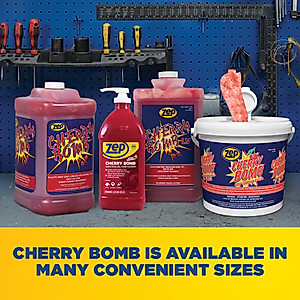 Zep Cherry Bomb Hand Cleaner - 1 Gallon (Case of 4) 95124 - Removes Stubborn Industrial Soils Such As Grease, Tar, Carbon, Asphalt, Inks, Resins, Paints and Adhesives