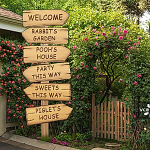 10PCS Winnie Arrow Signs for Baby Shower Decorations Double-Sided Signs for Birthday Supply