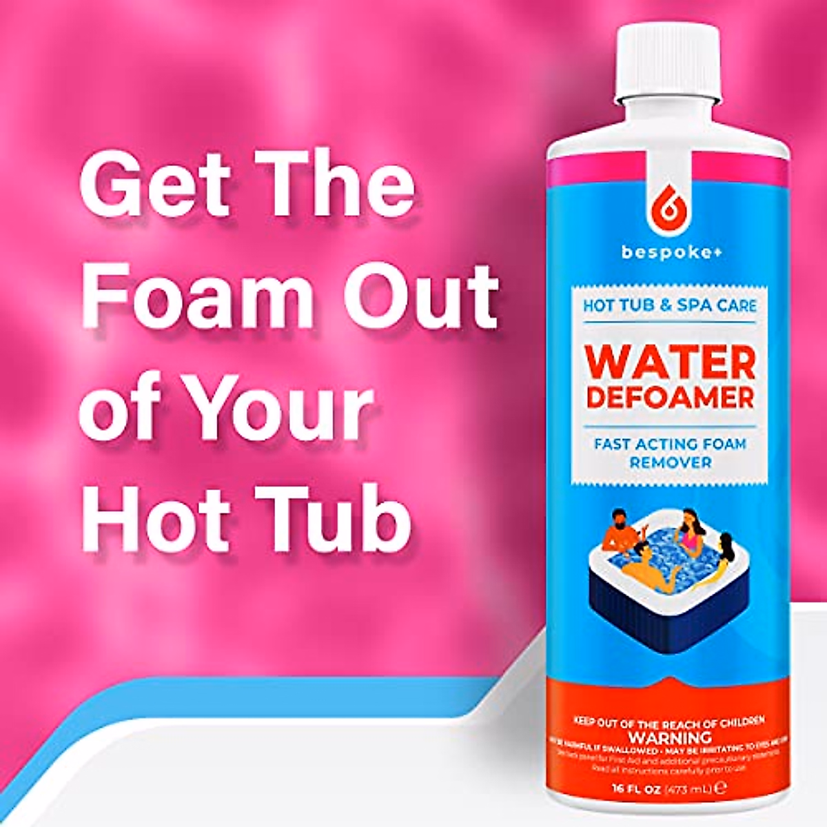 Spa Defoamer for Hot Tub & Hot Tub Foam Eliminator, Spa Anti Foam for Hot Tub Owners to Keep Spa Foam Down & get Foam Out, HotTub Foam Reducer & Spa Bubble Remover (1- Pint)
