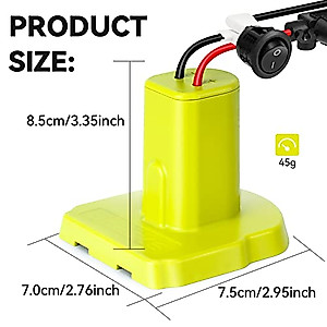 Power Wheel Adapter for Ryobi One+ 18V P108 P107 P102 P100 Li-ion & Ni-Cd Battery,Power Connector for Rc Toy & Car,12 Gauge Robotics Rc Truck（with 30A Fuse & Switch & Wire terminals）（1 Pack