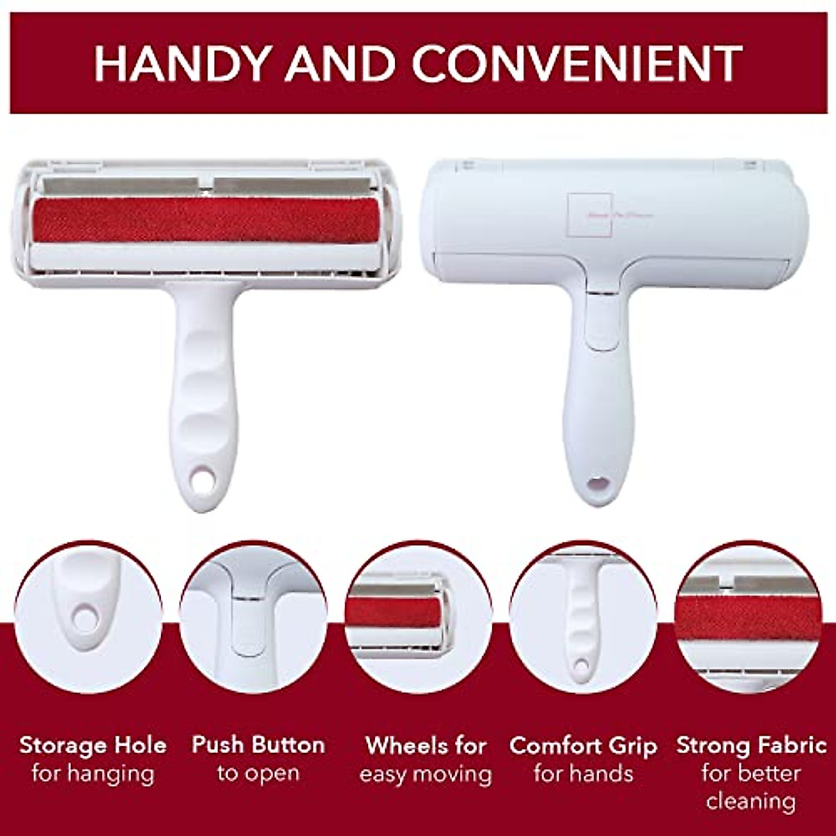 Pet Hair Remover | Cat & Dog Hair Remover for Furniture, Couch, Clothes, Carpet, Car | Portable Pet Hair Remover for Car Seats, Bedding | Reusable Lint Rollers for Pet Hair | Dog Fur Remover Tool