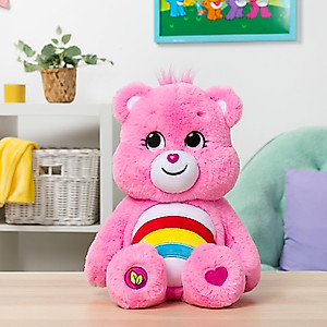 Care Bears 14" Cheer Bear Plushie - Medium Size - Pink Plushie for Ages 4+ – Perfect Stuffed Animal Holiday, Birthday Gift, Super Soft and Cuddly – Good For Girls and Boys, Employees, Collectors
