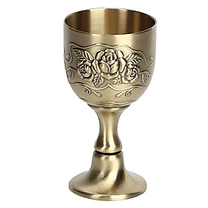 Copper Wine Glasses, European Vintage Wine Cup Metal Wine Goblet Art Craft Decoration Wine Glass Portable Wine Tumbler for Coffee, Beer, Whiskey, Milk, Cocoa