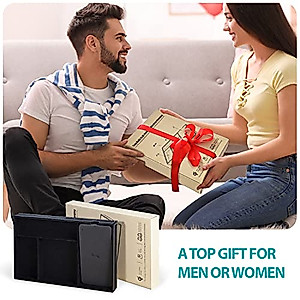 Valet Tray, Built in Wireless Charging Pad, Nightstand Organizer, Dresser Organizer, Mens Jewelry Box, Valet Charging Station, Faux Leather Valet Tray for Men and Women, (Black)