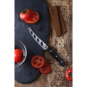 Cangshan TV2 Series 1022964 Swedish 14C28N Steel Forged 5-Inch Tomato/Cheese Knife and Wood Sheath Set