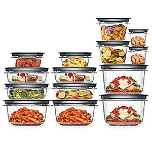 Rubbermaid Meal Prep Premier Food Storage Container, 28 Piece Set, Grey & Meal Prep Premier Food Storage Container, 10 Piece Set, Grey