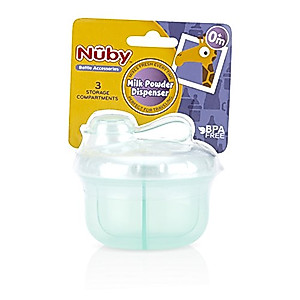 Nuby Milk Powder Dispenser, Colors May Vary, 3 Compartments
