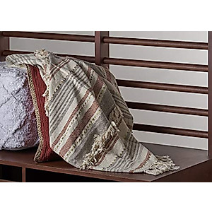 LR Home Arizona Sunset Throw Blanket, 50" x 60", Rust/Gray