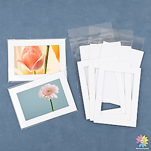 Mat Board Center, 10 Pack of White Pre-Cut Mat Board 16x20 Picture Mat for 11x14 Photo with White Core Bevel Cut Mattes Sets. Includes 10 Acid Free Mats & 10 Backing Board & 10 Clear Bags