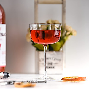 Greenline Goods Coupe Wine Glasses - 6.8 oz Modern Kitchen Glassware Set - Stemmed Tall Coupe Drinkware For Weddings Or Modern Bar