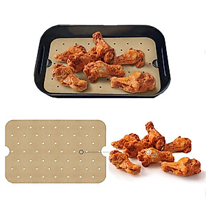 100 PCS Air Fryer Disposable Liner, Perforated Parchment Liner for Ninja FOODI XL SMART, Rectangle Non-Stick Bake Liners for Cuisinart, Breville, Black and Decker Air Fryer. ( 11.7 x7.7 In)