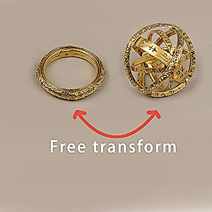 AttractionOIl Gifts 16th Century Germany Astronomical Armillary Sphere SIZE 9 Ring (Gold)