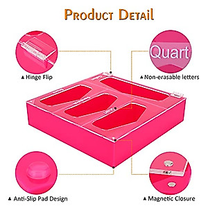 Ziplock Bag Storage Organizer for Kitchen Drawer, Acrylic Ziplock Food Sandwich Storage Baggie Organizer, Plastic Bag Holder Organizer and Dispenser for Gallon, Quart, Sandwich and Snack Bag,Rose Red