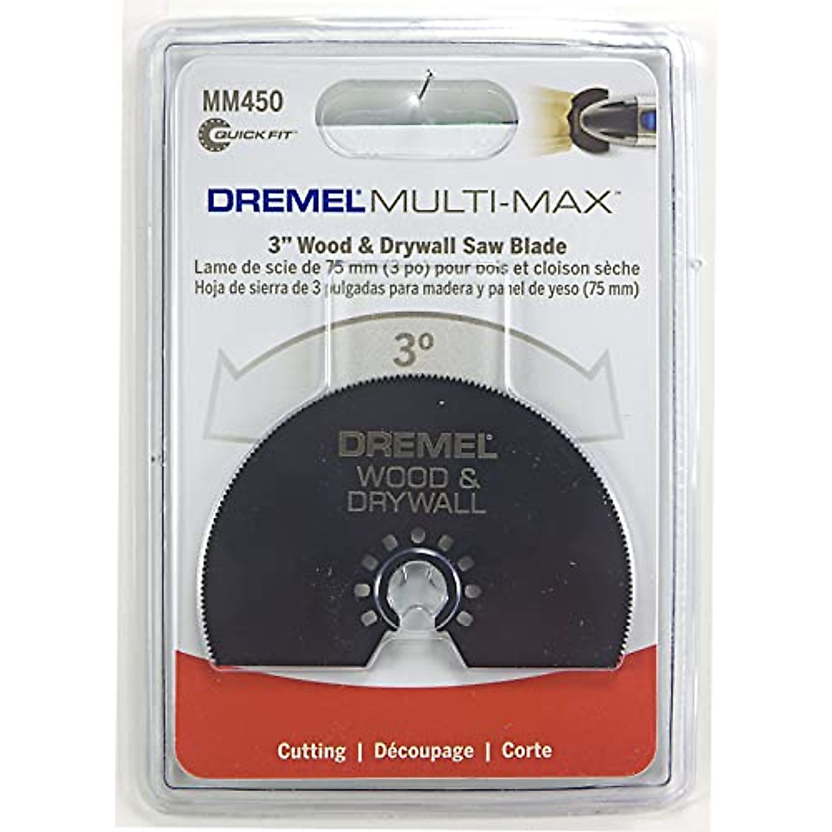 Dremel MM450 Multi-Max Half Moon Oscillating Saw Blade- Oscillating Tool Accessory- Perfect for Cutting Wood and Drywall- Universal Quick-Fit, Black