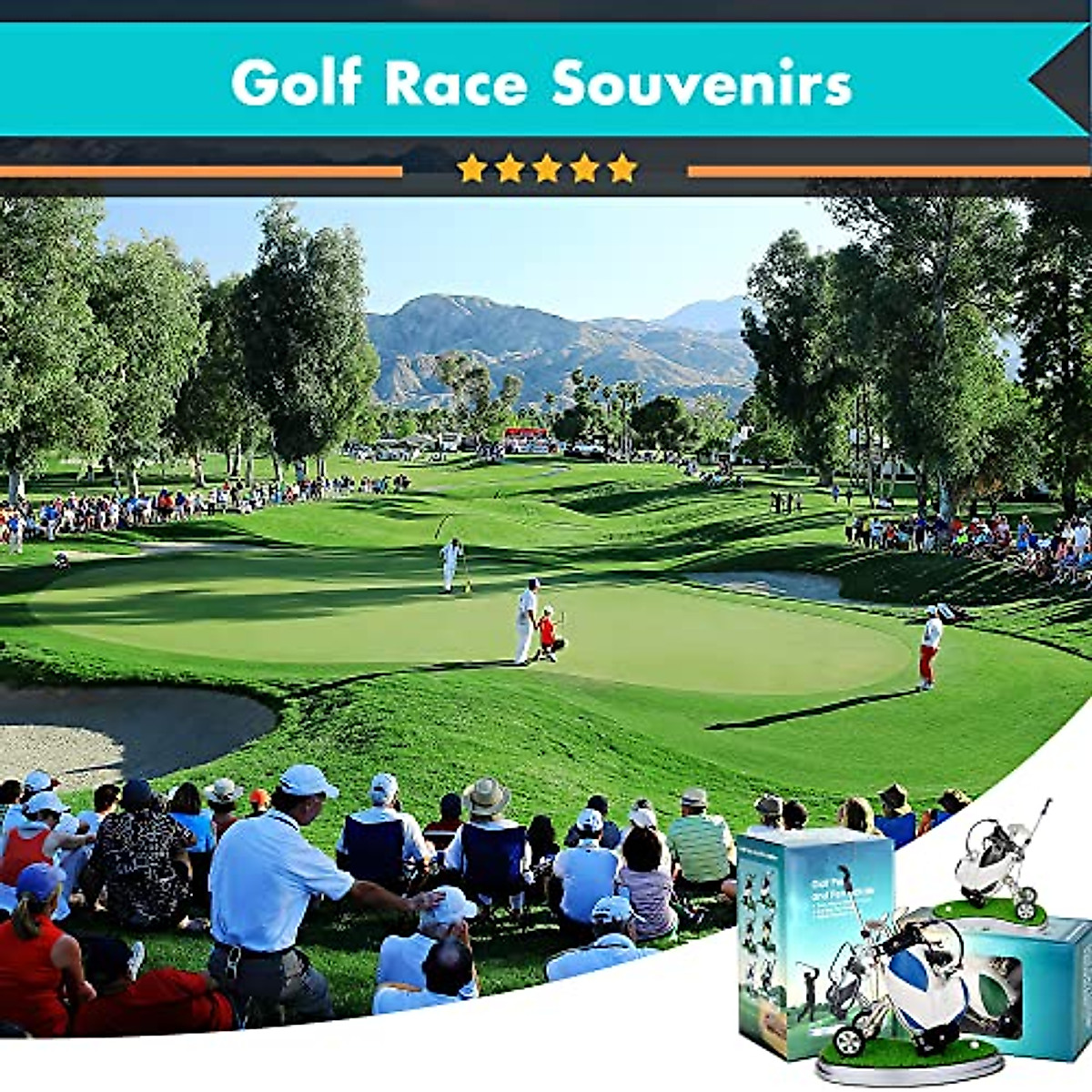 10L0L Golf Gifts, Golf Bag Pen Holder Golf Club Pens Gift Set Golf Race Souvenirs Unique Gifts for Men Dad Boss Golfer Fans Coworker - Silver + Black