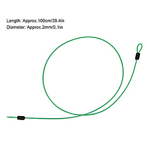 POCREATION Diameter 2mm Security Steel Lock Cable, Lock Wire with The Loops Used with Padlock or U Lock Length100cm / 39.4in Green Silver Black 1pc(Green)