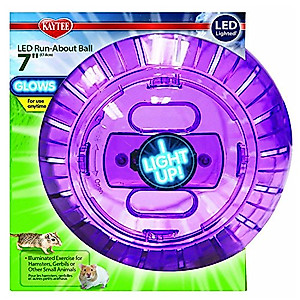 Kaytee 7" Assorted Color LED Light Run-About Exercise Ball For Pet Hamsters & Gerbils