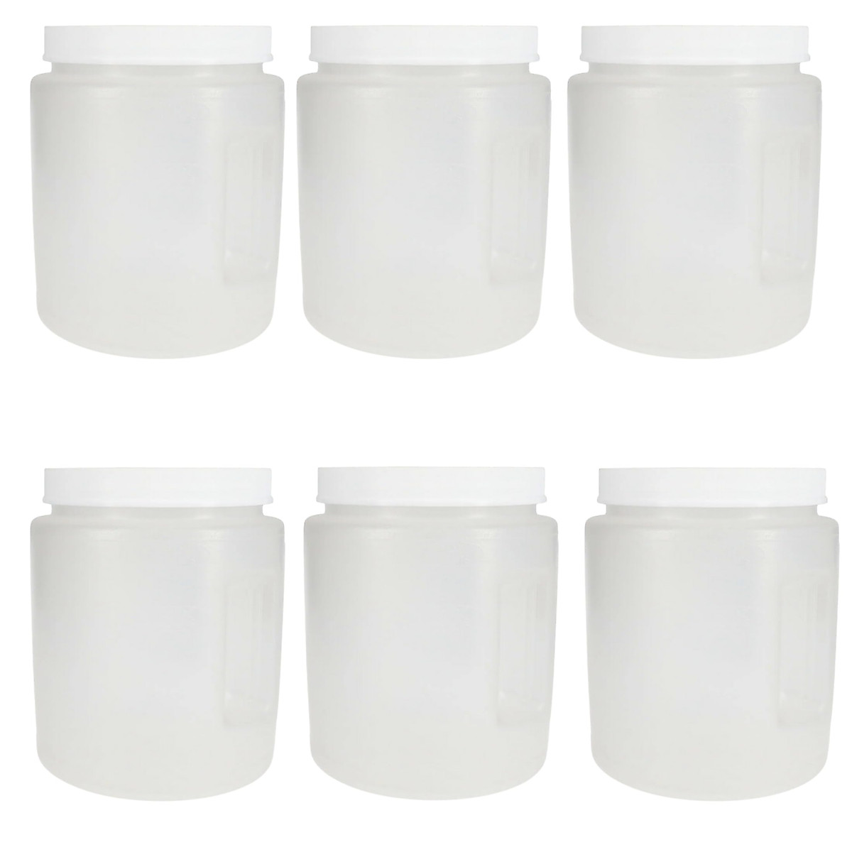BFL Large Plastic Canisters with Twist-On Lids, 2Qt Storage of Dry Goods Snacks Chips Pet Food Liquid Arts Crafts Supply Garage or Workshop Organizing Household Items Transportation of Goods Pack of 6