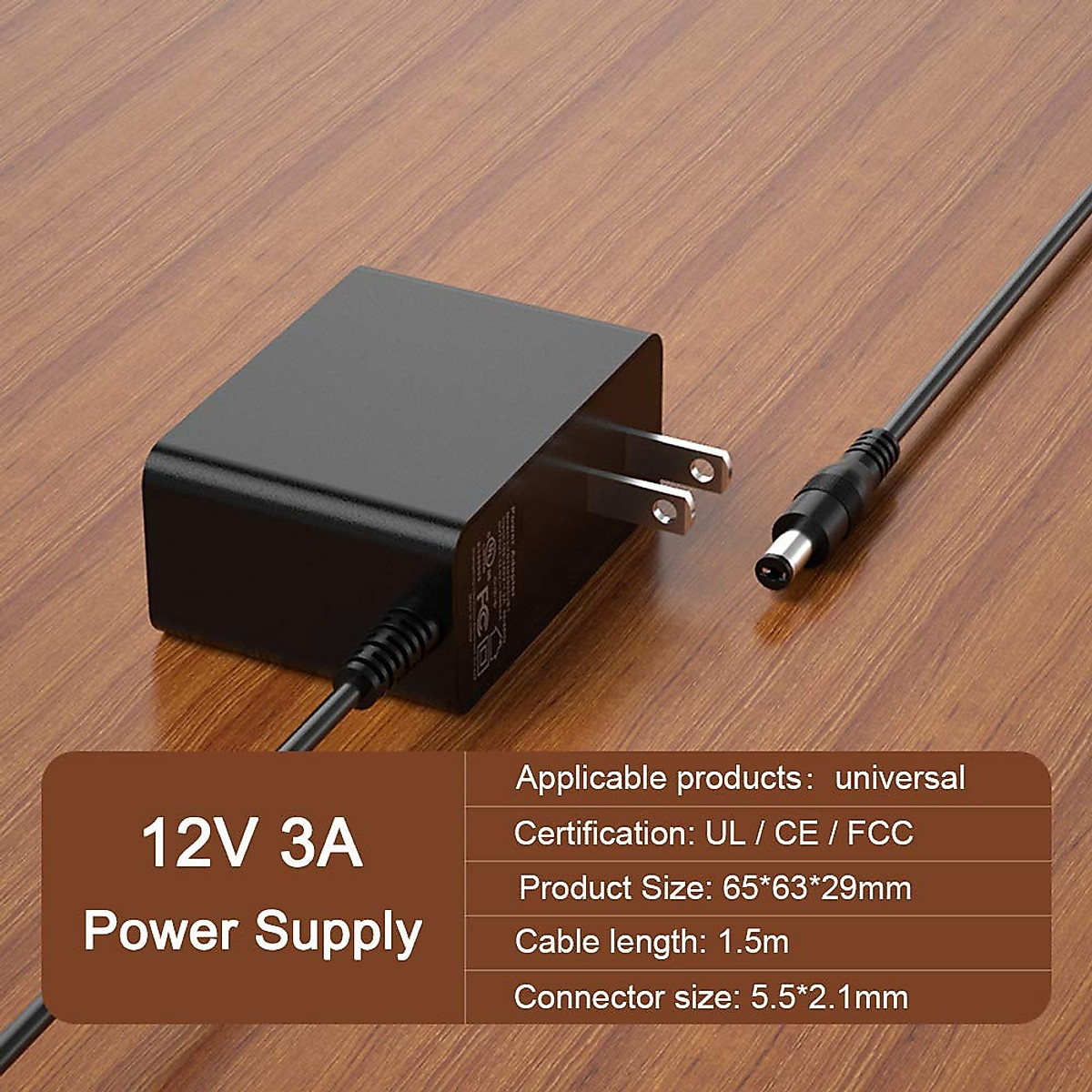 MEROM 12V 3A Power Supply 36W Universal AC DC Adapter AC 100-240V to DC 12V Switching Power Supply Transformer for Speaker, Router, Hard Drives, Cameras, Audio Gear and Most 12V Devices